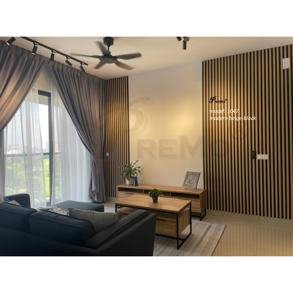 PREMO Fluted/Flat Wall Panel-Duo Tone TV WALL-290cm Long 9.5ft-Wall ...