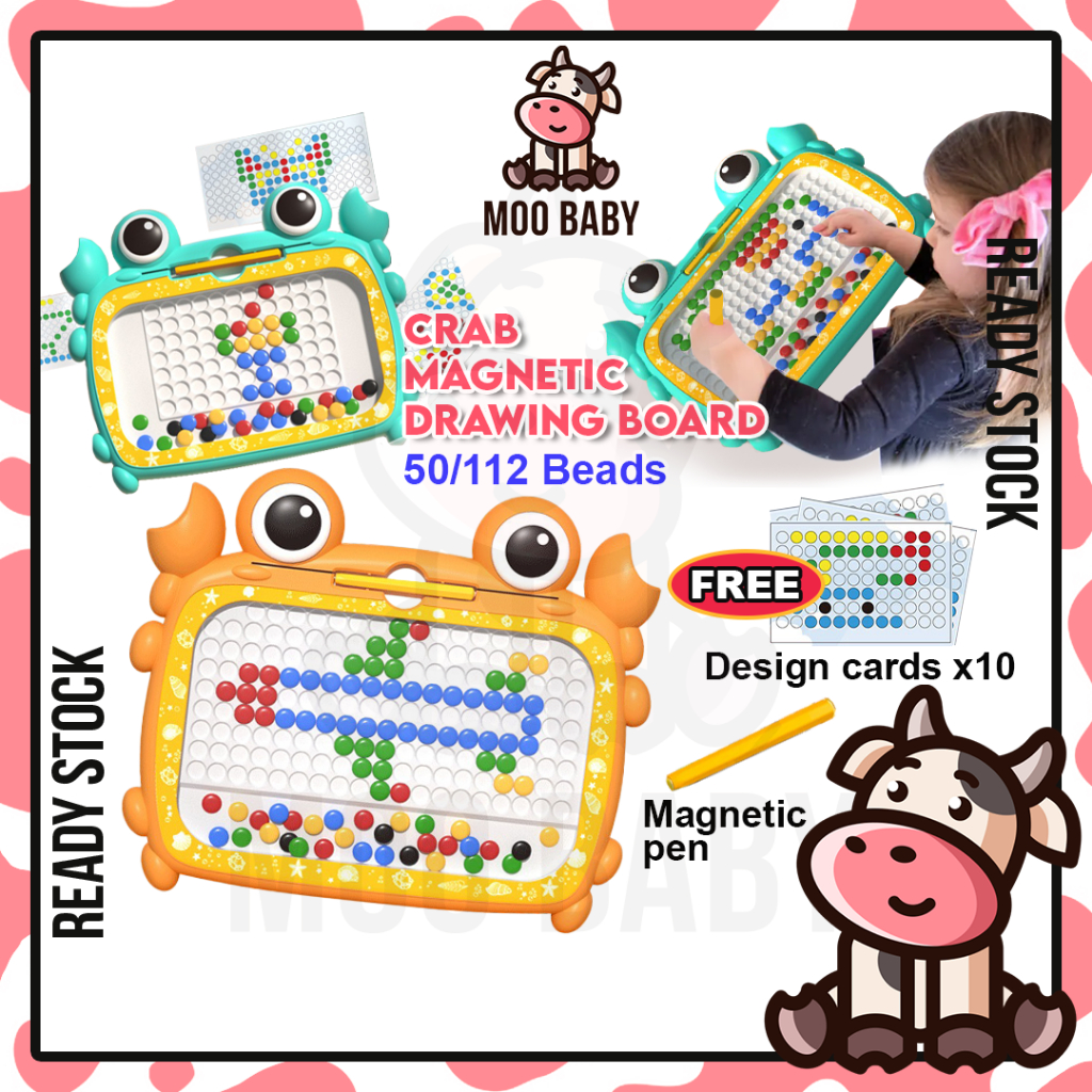 ⭐Moo Baby Mainan Magnet Crab Mainan Minda Magnetic Drawing Board ...