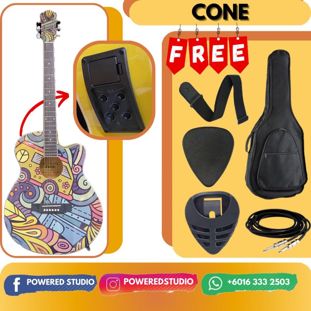 Cone Acoustic Guitar with EQ - Graphic | Shopee Malaysia