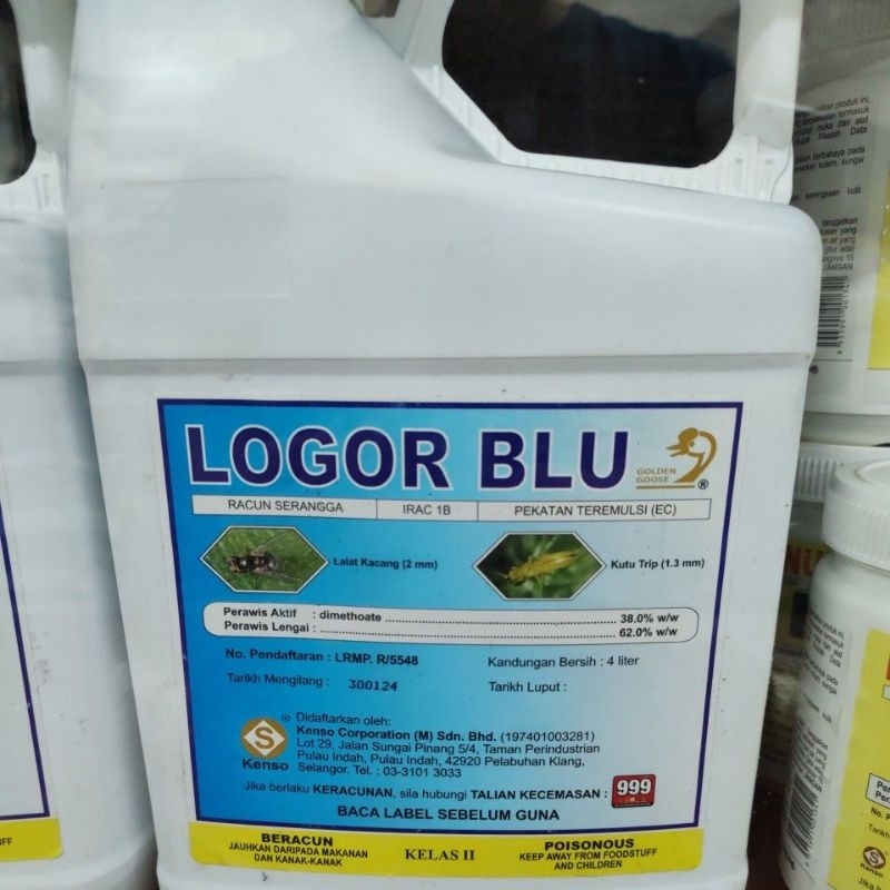 Logor Blu 4 Liter Dimethoate 38% Racun Serangga Kutu daun Kutu trip ...