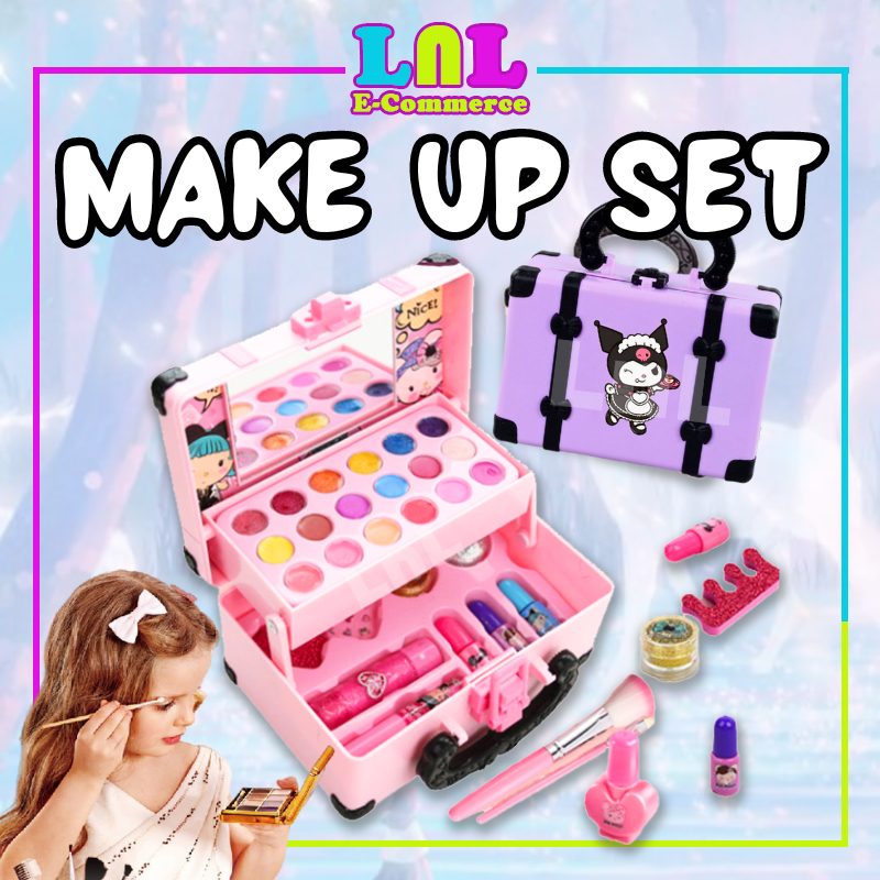 LNL Kids Make Up Set Non Toxic and Safe Girl Makeup Box Mekap Mainan ...