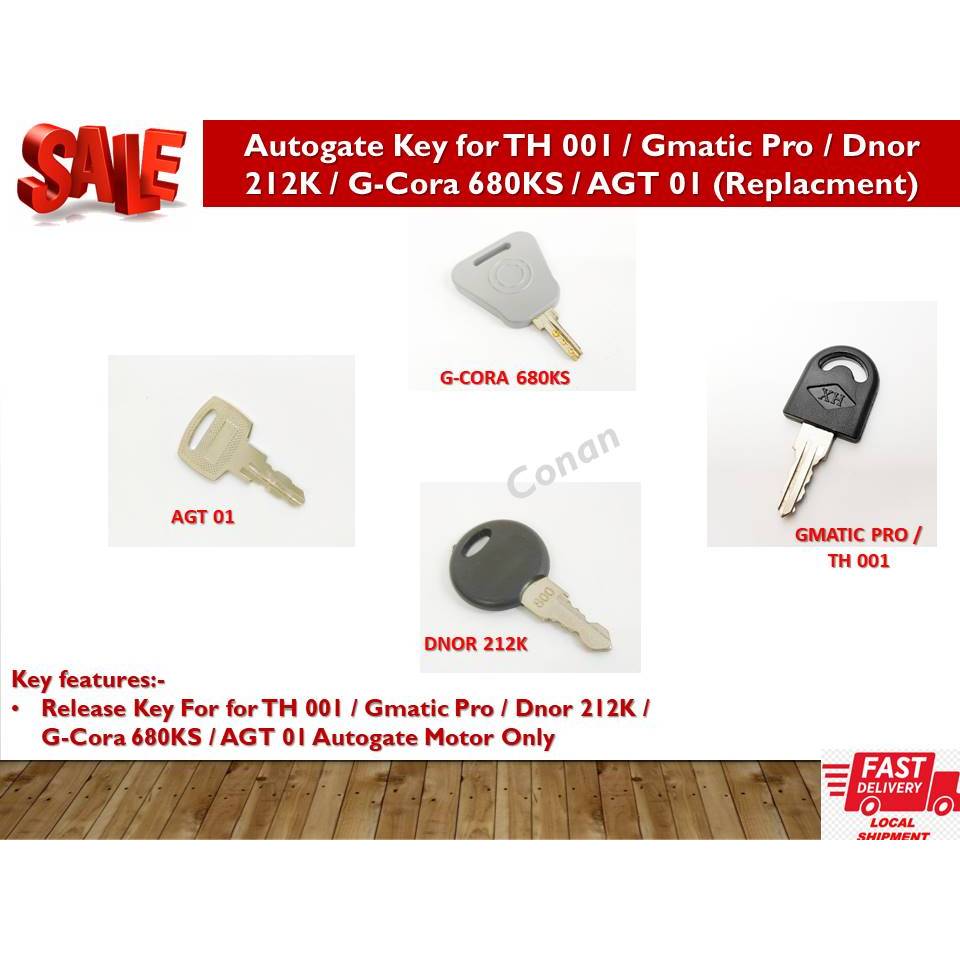 Autogate Release Key for GMATIC PRO / TH 001 / Dnor 212K / G-Cora 680KS ...
