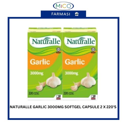 NATURALLE GARLIC OIL 3000MG SOFTGEL CAPSULES 2 X 220'S - [EXP: 04/2026 ...