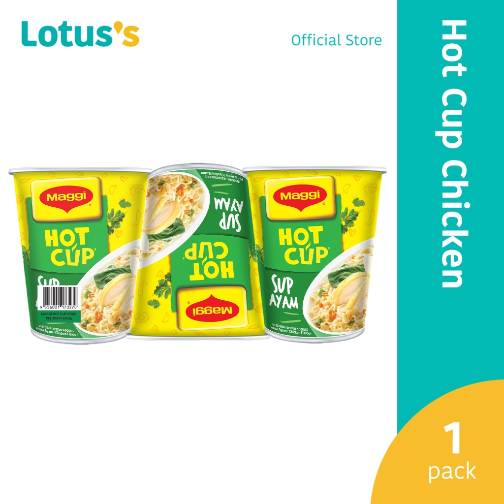 Maggi Hot Cup Chicken Soup Special Instant Cup Noodles (6 x 58g ...