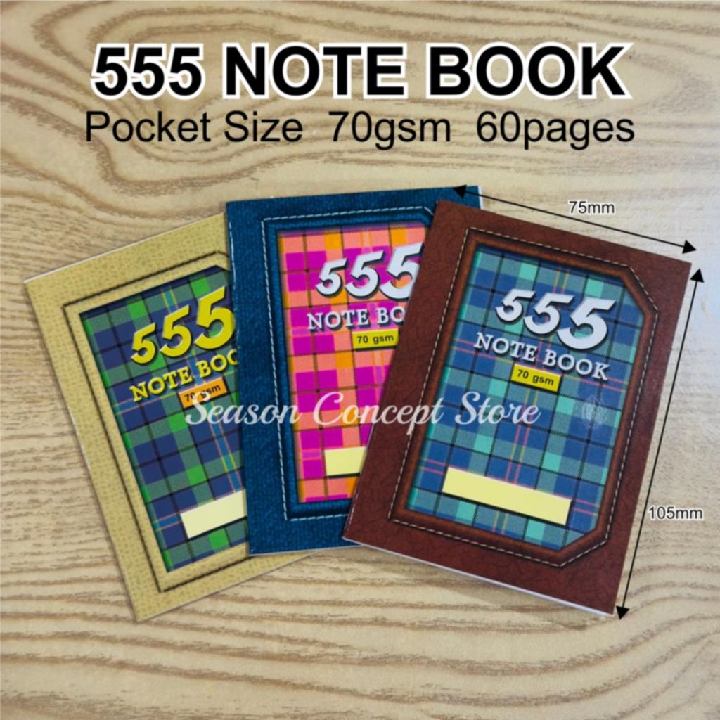 BUKU NOTA 555 | Captain 555 Note Book 70g | POCKET NOTEBOOK | BUKU TIGA ...