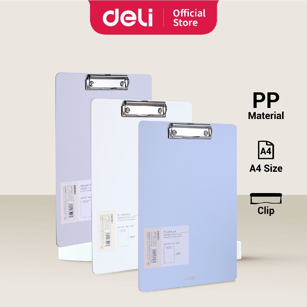 Deli Clipboard A4 3 Pastel Colours PP Foam 72492 | Shopee Malaysia