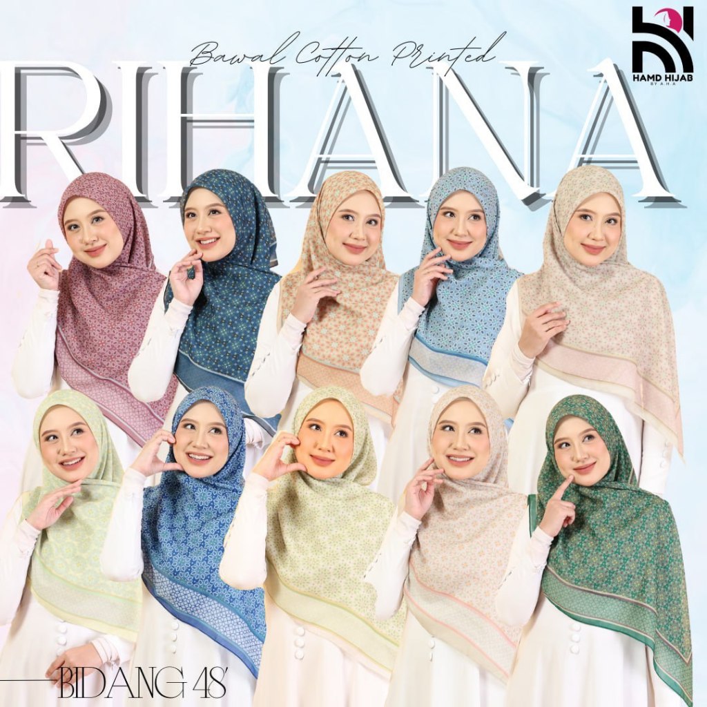 RIHANA BAWAL COTTON CHORAK BIDANG 45' | KAIN HQ PRINTED COTTON VOILE ...