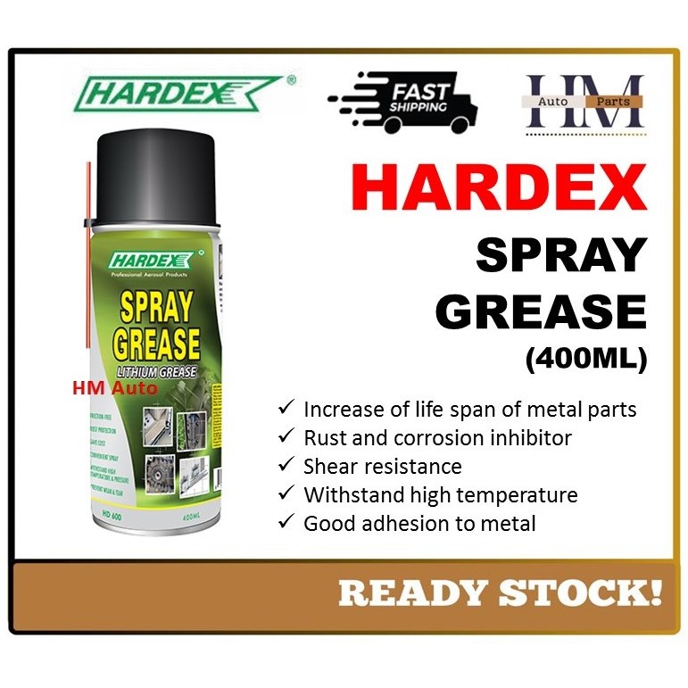 Hardex Spray Grease 400ml Lithium Grease Spray Minyak Grease Sembur ...