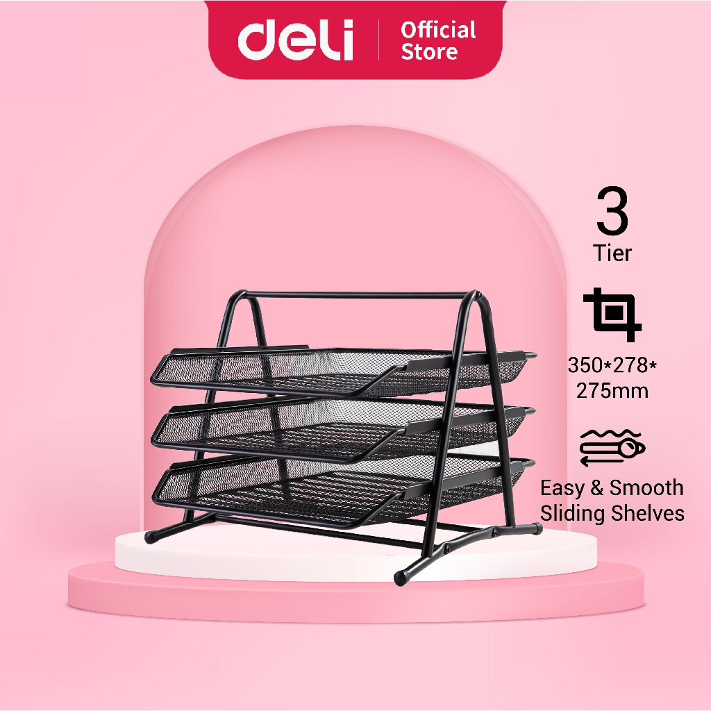 Deli File Document Tray 3 tier Mesh 350 278 (275mm x 1290g) E9181 ...