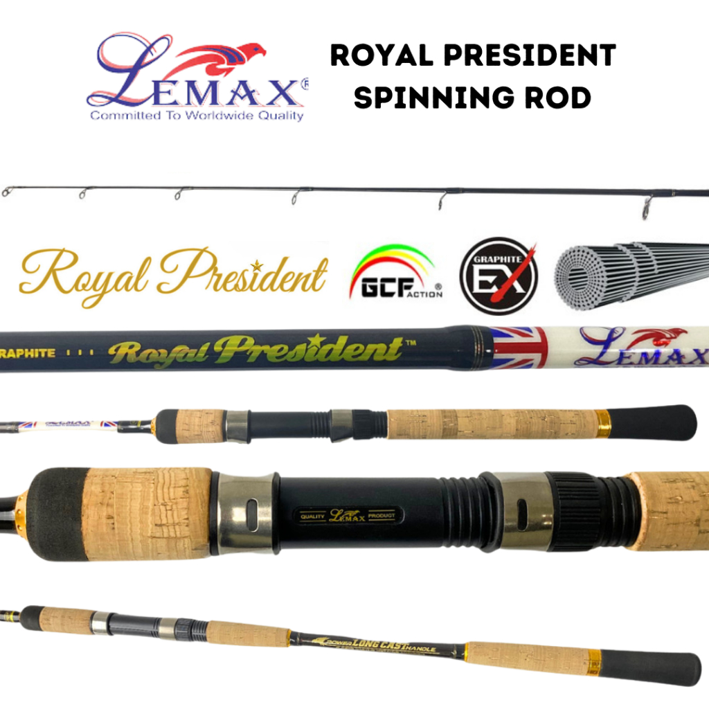Lemax Royal President Spinning Fishing Rod Incl Hard Paper Tube Joran ...