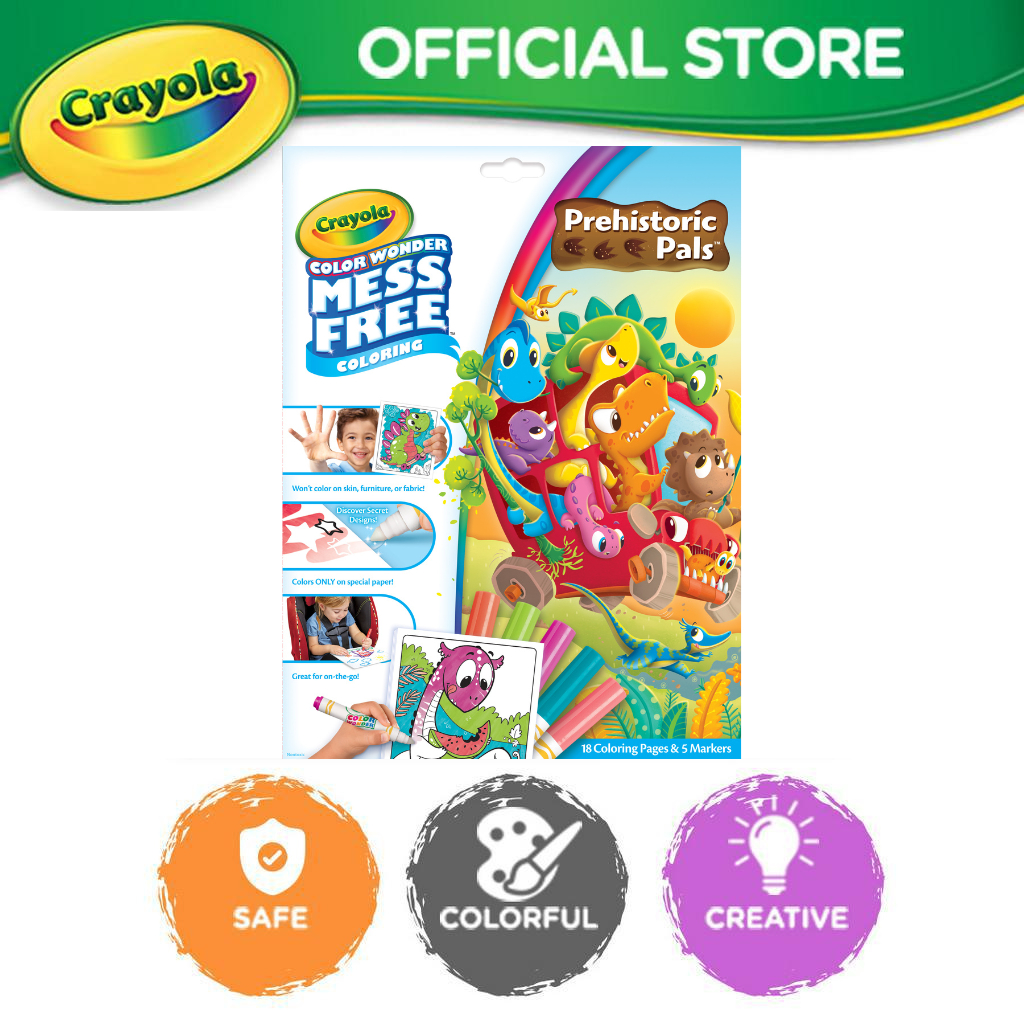 Crayola Color Wonder Mess Free Prehistoric Pals Dinosaur Coloring Pages ...