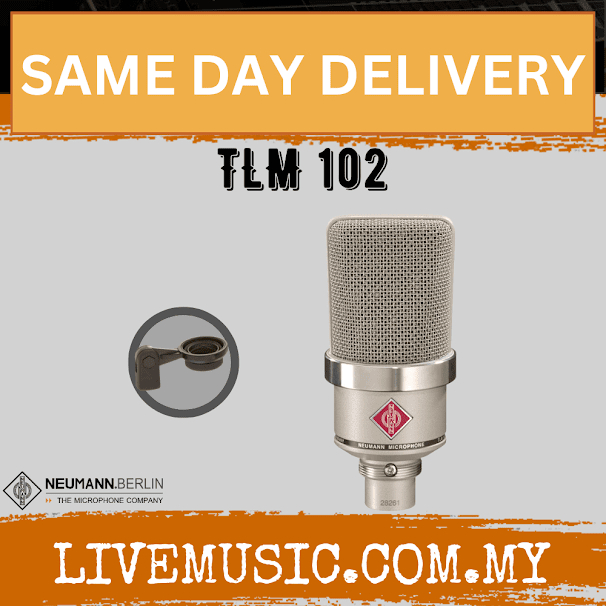 Neumann TLM 102 Large-diaphragm Condenser Microphone - Matte Black / Nickel ( TLM102 / TLM-102 ...