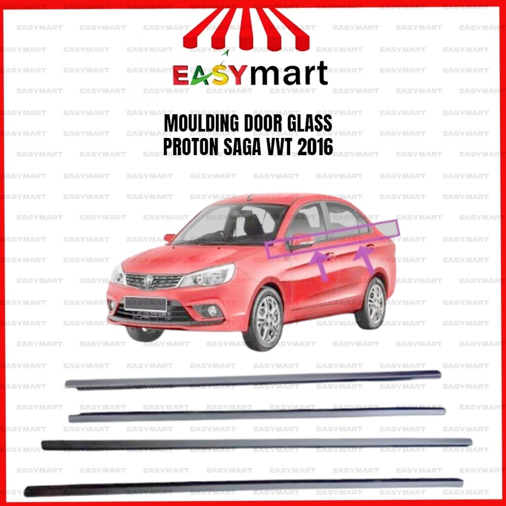 ORIGINAL Proton Saga VVT 2016 Outer Door Glass Moulding - Getah Cermin ...