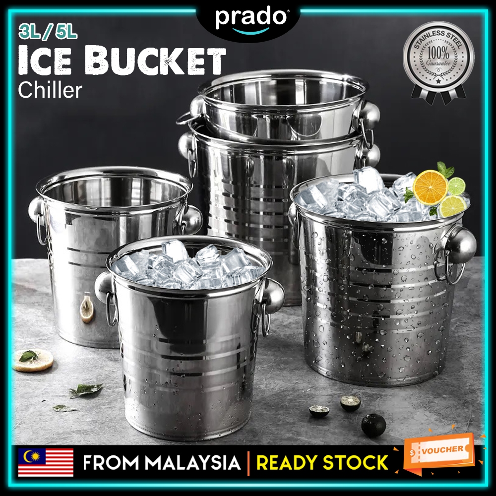 PRADO 3L/5L Ice Cube Bucket Drinks Cooler Bottle For Dinner Home KTV ...