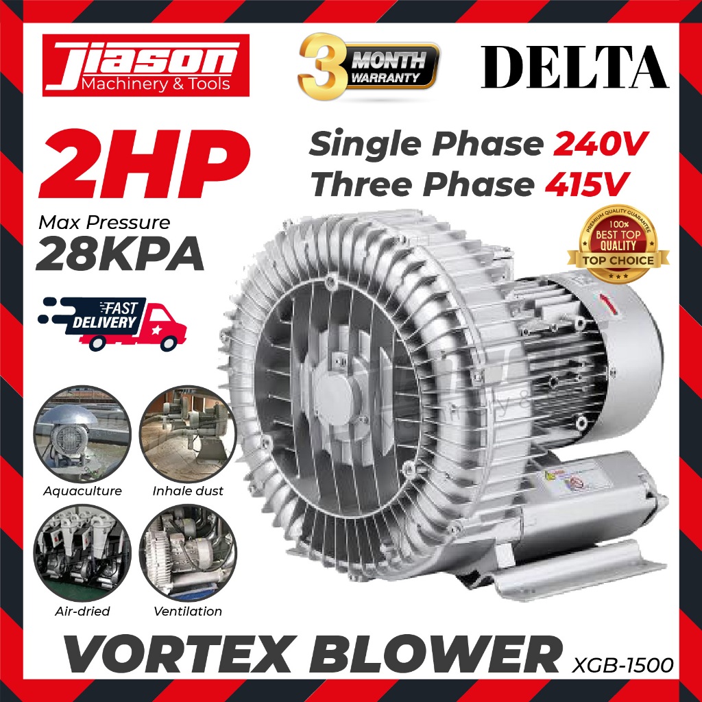【POWERFUL】DELTA XGB-1500 / XGB1500 2HP Single / Three Phase Vortex ...