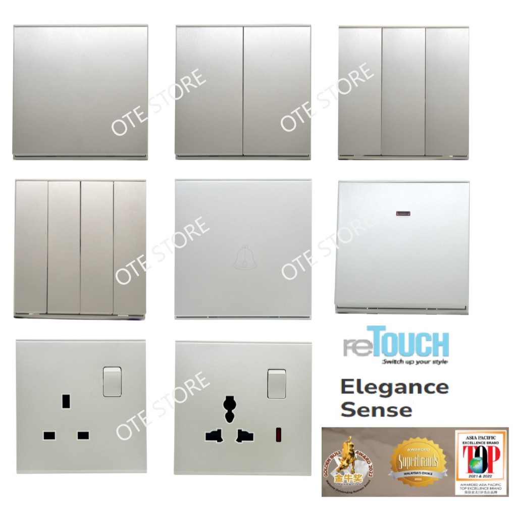 RETOUCH ELEGANCE SENSE SERIES SWITCHES (PEARL WHITE / BLACK / CHAMPAGNE ...