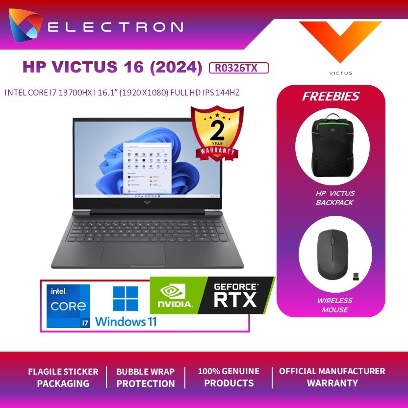 HP Victus 16-r0326TX 16.1" FHD 144Hz Mica Silver (i7-13700HX, 16GB ...