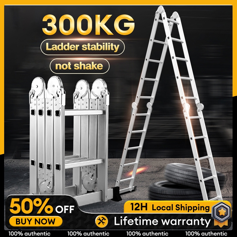 20 step (5.7m) -12 step (3.7m) Aluminium Multipurpose Ladder Heavy Duty ...