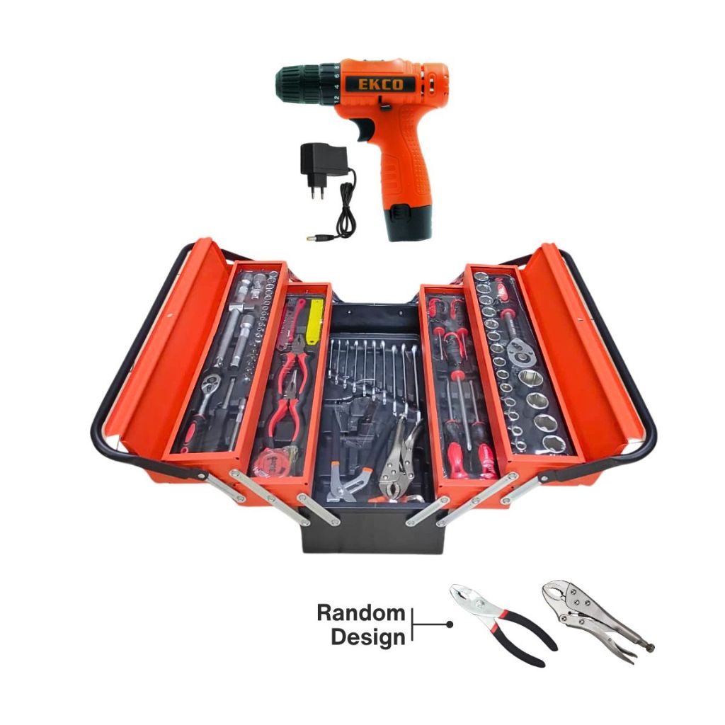 85PCS Tool Box - Heavy Duty Cantilever Metal 85 PCS Set Ratchet Spanner ...