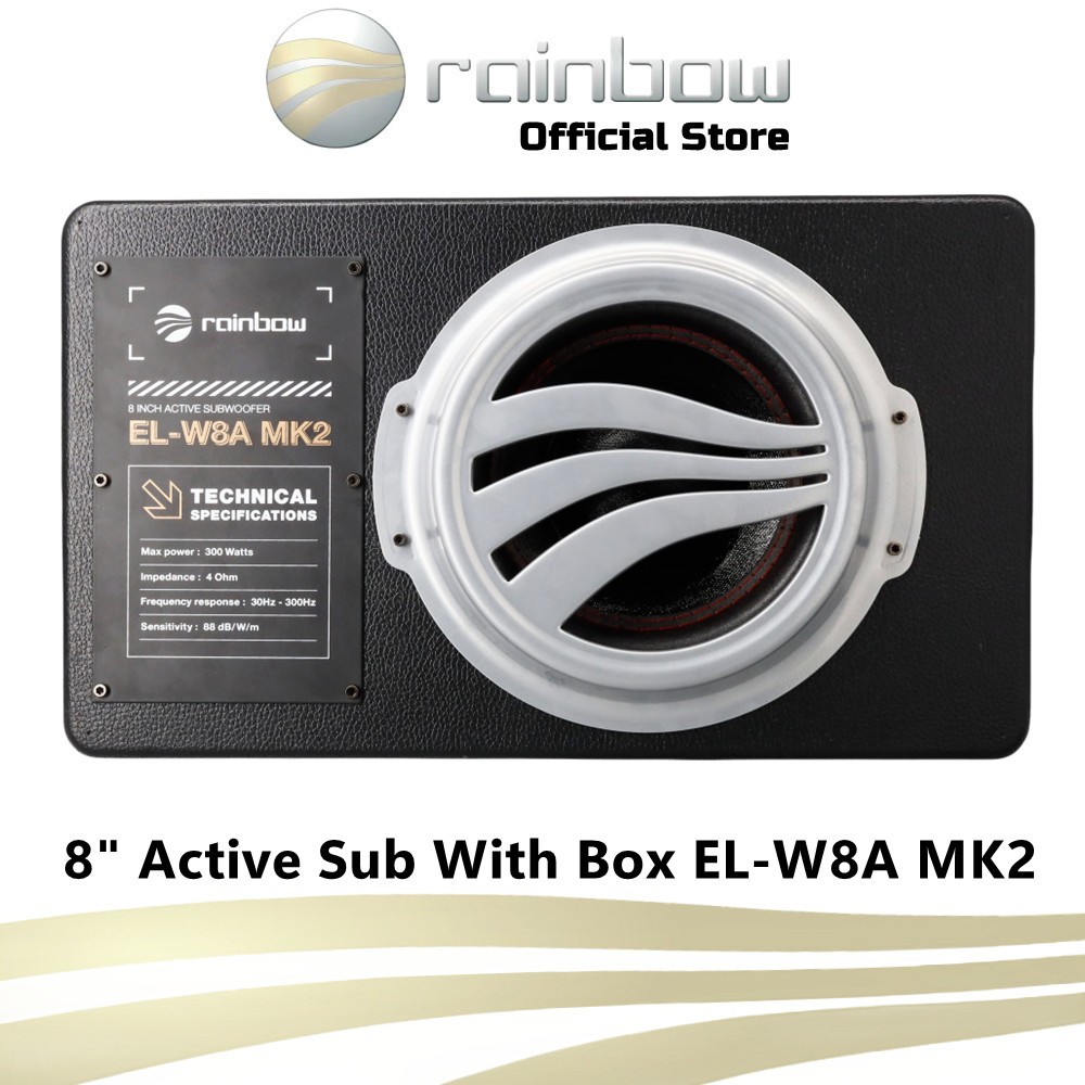 Rainbow Audio 8" Active Sub Woofer With Enclosure Built in Amplifier ...
