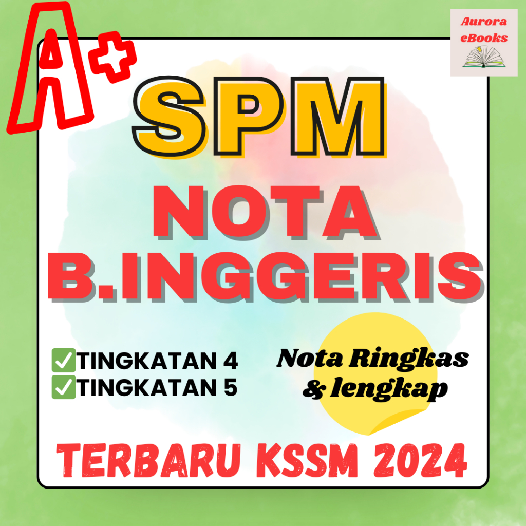 [Softcopy PDF📚] SPM A+ Nota English KSSM | Tingkatan 4 5 | Nota English Lengkap dan Ringkas ...