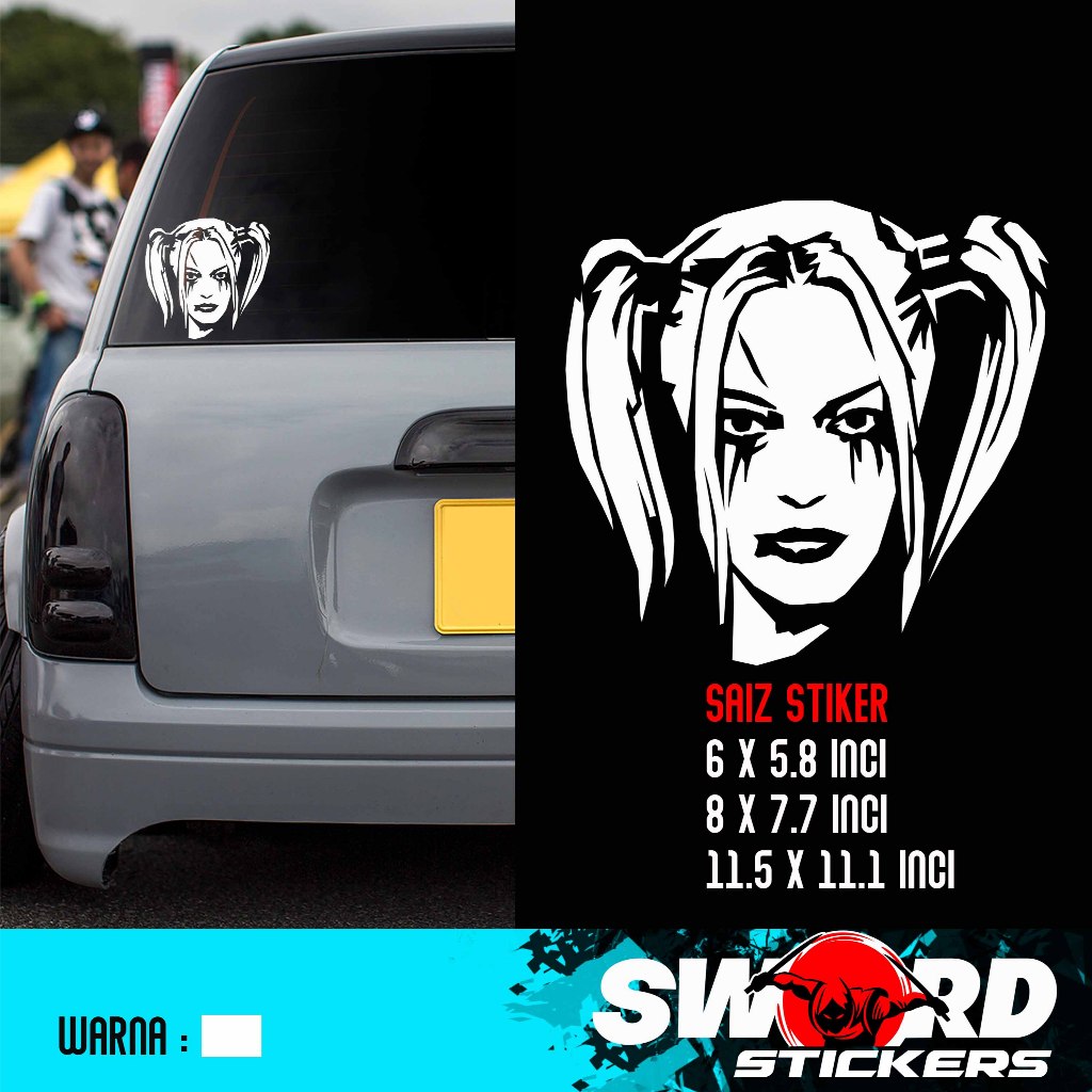 Harley Quinn STICKER / STICKER JOKER / STIKER KERETA / STIKER MOTOR ...
