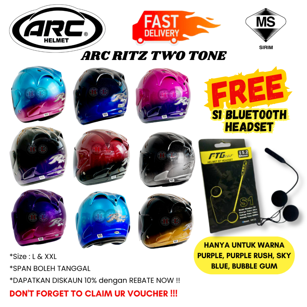 ARC RITZ TWO TONE 2024 SPECIAL COLOUR HELMET ARC ORIGINAL ( HELMET ARC ...