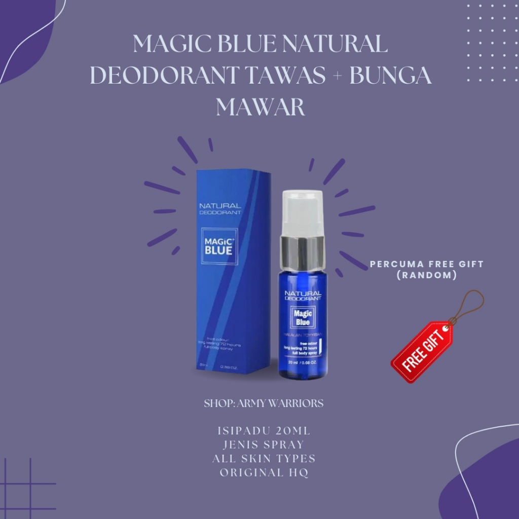 Magic Blue Natural Deodorant Ubat Ketiak | Mexblu Natural Tawas dan Air ...