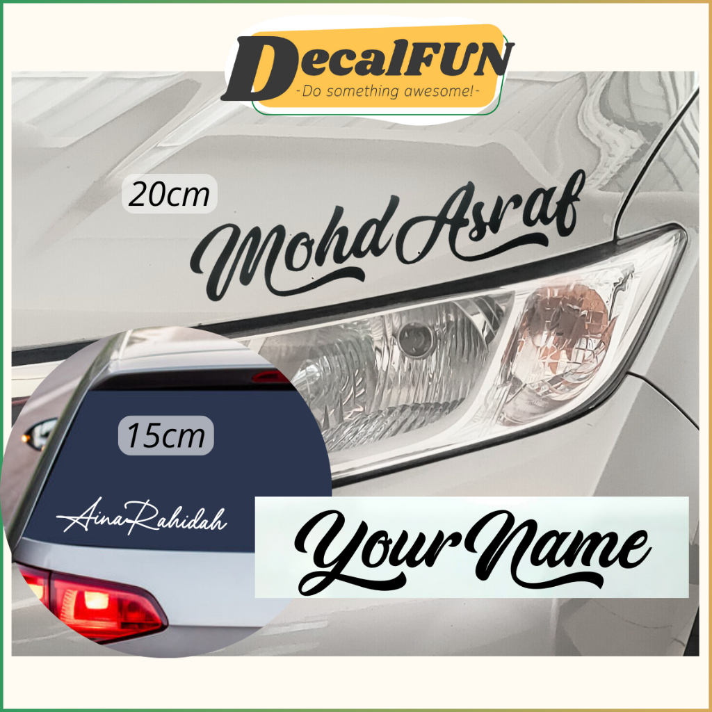 LUBRIX Custom Name Sticker Stiker Custom Nama Vinyl ORACAL 651 Stiker ...