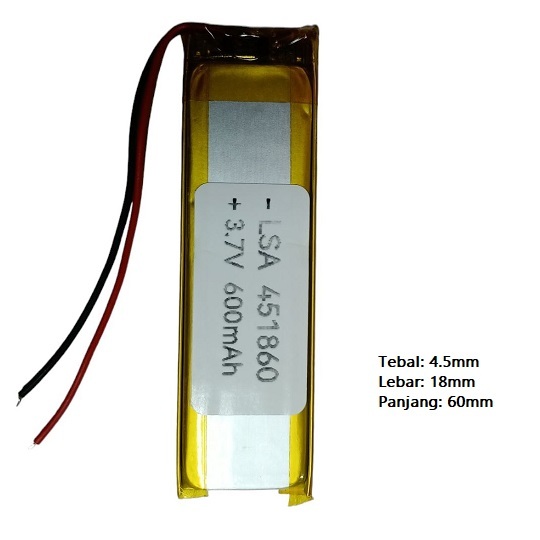 451860 3.7V can use model 401860 501860 402060 502060 3.7V 600mAh ...