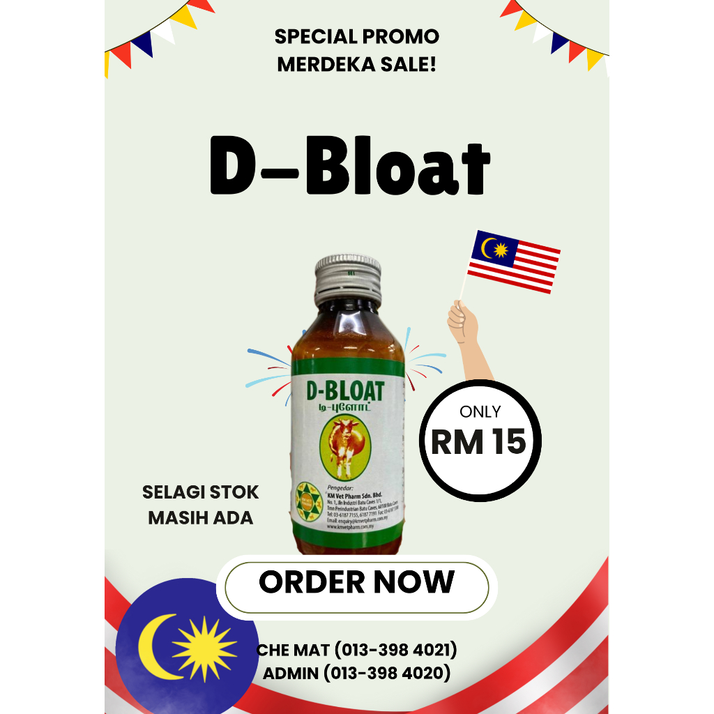 [100ML] Untuk kembung perut haiwan ternakan: lembu kembung, kambing ...