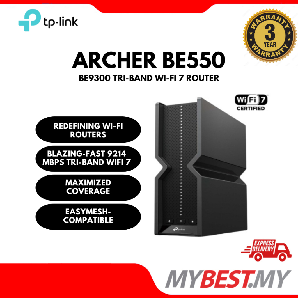 TP-Link Archer BE550 BE9300 Tri-Band WiFi 7 Router | Shopee Malaysia