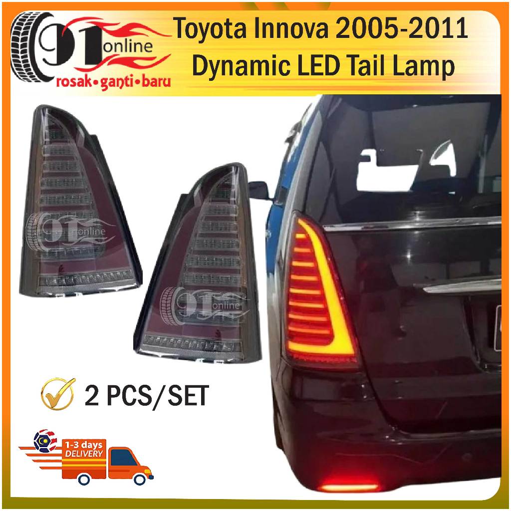 Toyota Innova 2006 - 2015 Dynamic Led Light Bar Tail Lamp With Signal ...