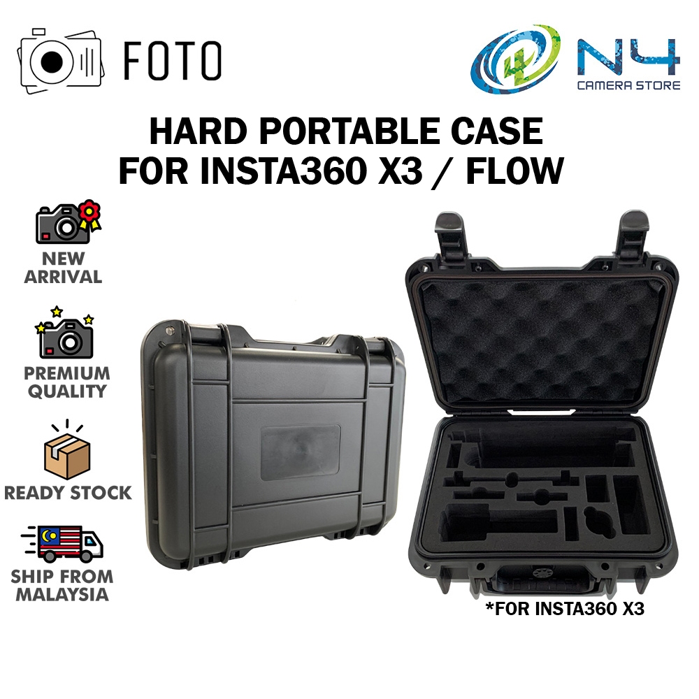 INSTA360 X3 / FLOW Portable Hard Case ABS Waterproof Carrying Travel ...