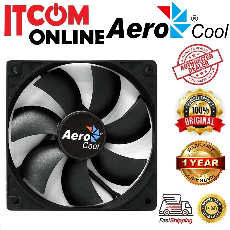 AEROCOOL DARK FORCE 12CM CASING FAN (FAN-AERO-DF-12CM-BK) BLK | Shopee ...