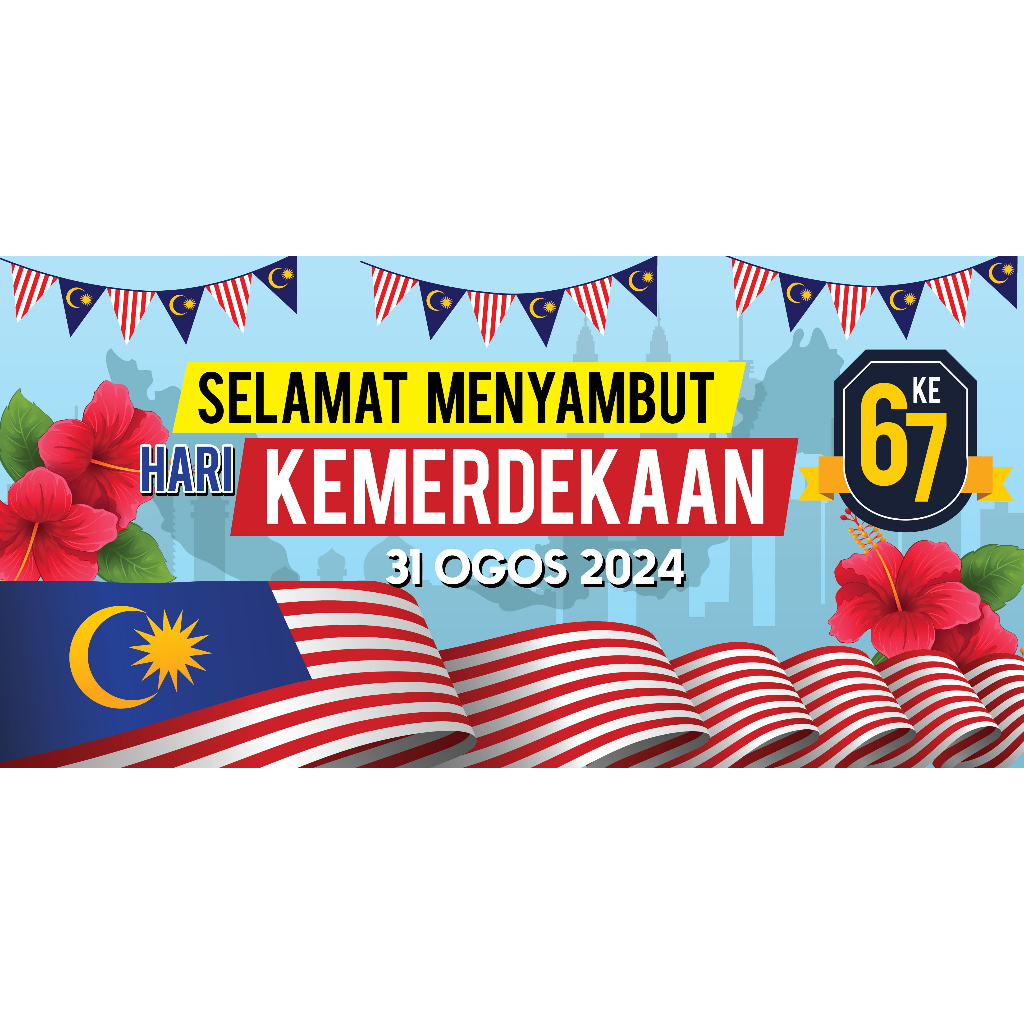 Banner MERDEKA 3 / KEMERDEKAAN / SAMBUTAN KEMERDEKAAN / SELAMAT MENYAMBUT HARI KEBANGSAAN 2024 ...