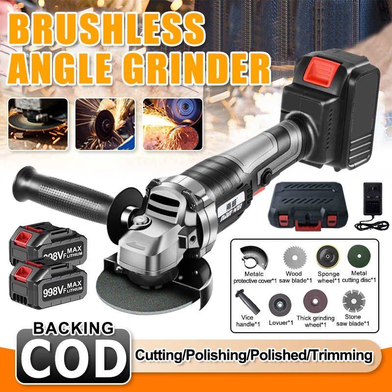 998VF Cordless Angle Grinder Polishing Grinding Cutting Brushless ...
