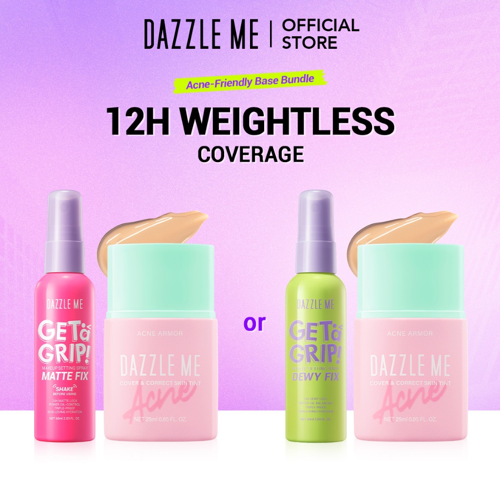 [NEW!!]Acne-Friendly Base Bundle DAZZLE ME Acne Armor Skin Tint Liquid ...