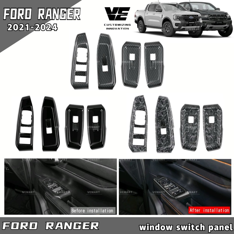 ford ranger t8 t9 raptor 2021-2024 car forged carbon fiber window ...