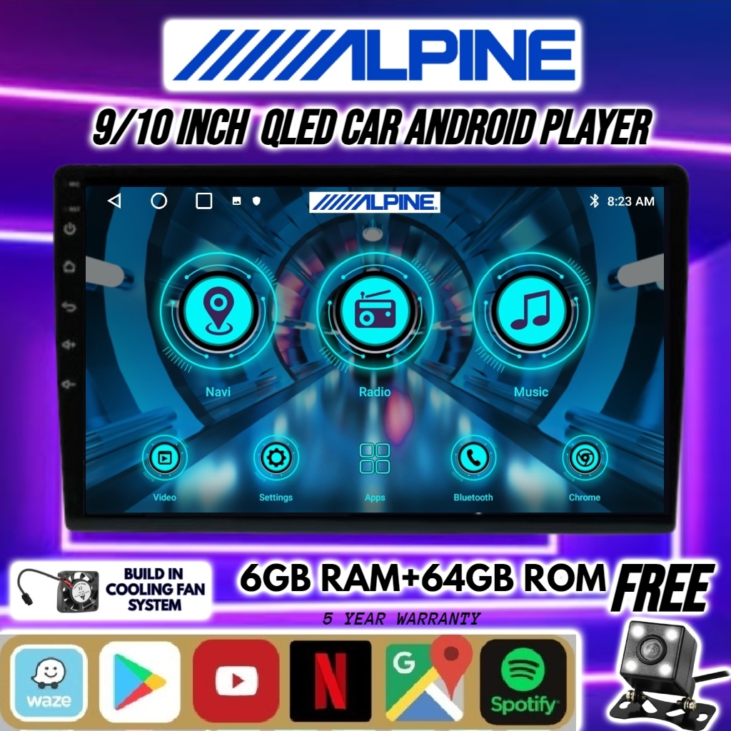 [6GB RAM+64GB ROM] QLED Alpine Style Android Player 9"10" inch Quad ...