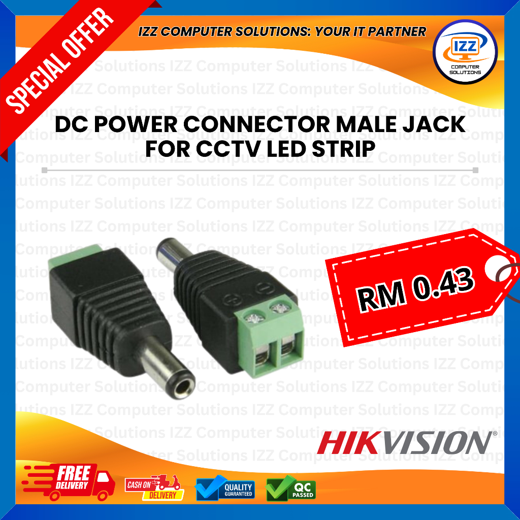DC POWER CONNECTOR MALE JACK FOR CCTV LED STRIP | Shopee Malaysia