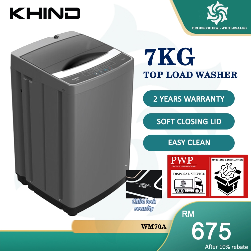 Khind Fully Auto Washing Machine Washer (15 kg/ 12 kg/10 kg/8 kg/7kg) WM70A/WM80A/ WM100A ...