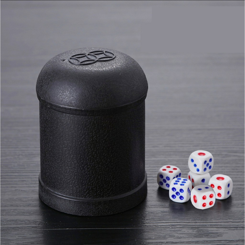 Shake Dice cup Ready stock KTV Dice cup free 5 pcs dices PU Leather ...