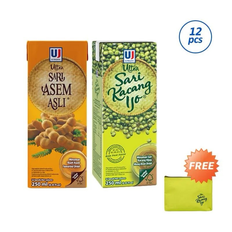 sari asem dan sari kacang hijau produk ultra jaya 250ml | Shopee Malaysia