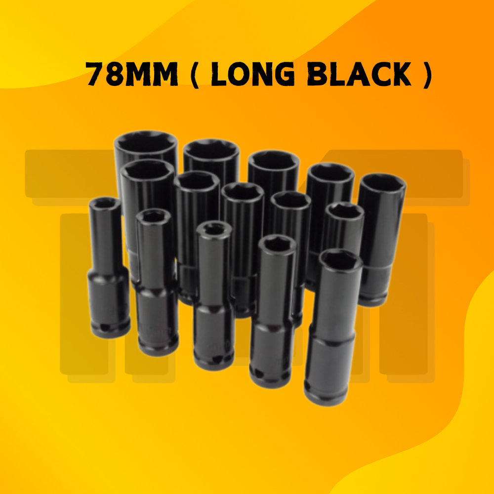 (CRV) 1/2" 8-32mm x 78MM OR 38MM Length Extra Long Deep Impact Socket ...