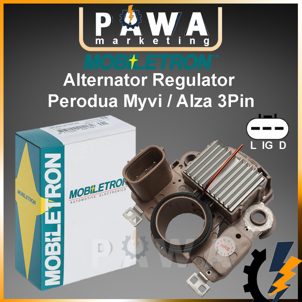 Mobiletron 100% Authentic Alternator Regulator Replacement Perodua Myvi ...