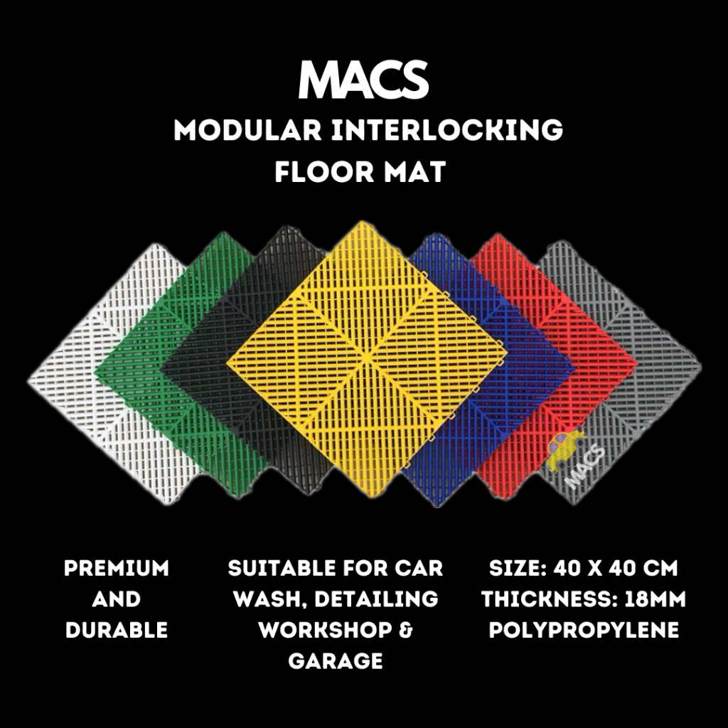 [Ready Stock] MACS Heavy Duty Car Wash Mat (40x40x1.8cm) Swisstrax and ...