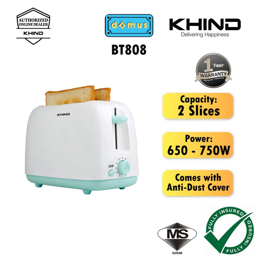 Khind 2 Slices Bread Toaster with Anti-dust Cover Pembakar Roti Murah ...