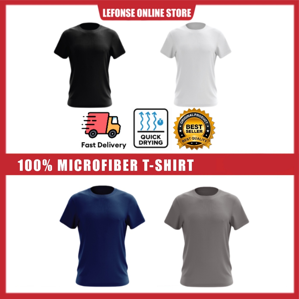 New Upgraded Premium Microfiber T-shirt Quick Dry Jersey Dri-Fit T ...