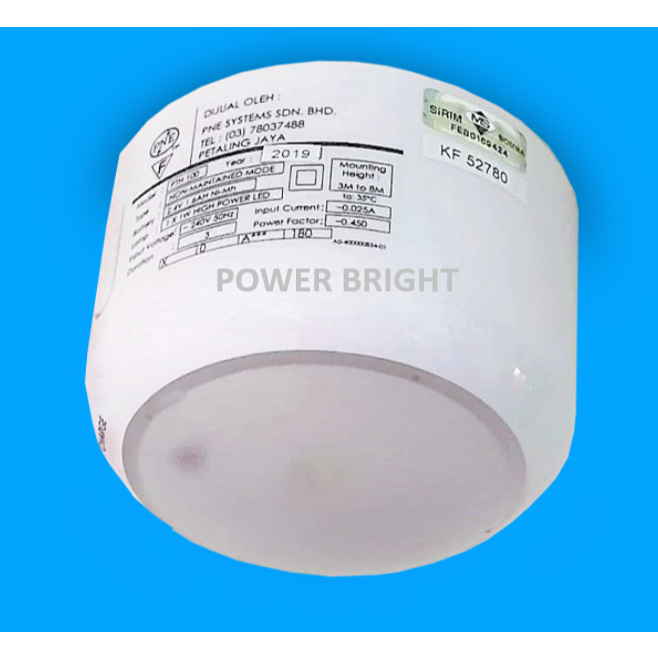 PNE 1W HIGHPOWER LED EMERGENCY LIGHT SURFACE PTH100 , RECESS PTH311 ...
